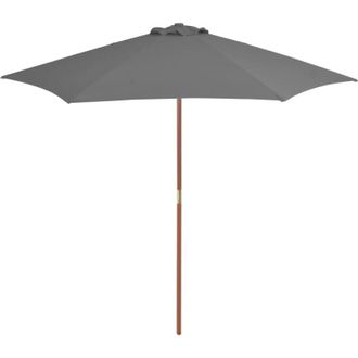 vidaXL Vidaxl - Parasol dext&eacute;rieur avec m&acirc;t en bois 270 cm Anthracite