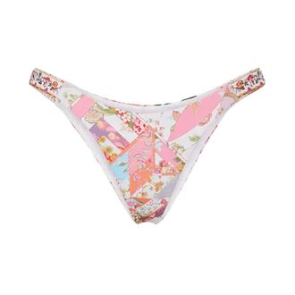 Camilla Wei&szlig;es Blumen Bikini Unterteil Cheeky Cut - - Swimwear - Damen - Rosa - L