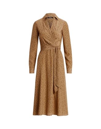 Ralph Lauren PRINT SURPLICE CREPE MIDI DRESS