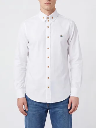 Vivienne Westwood Chemise en popeline de coton avec logo Orb et col boutonn&eacute;