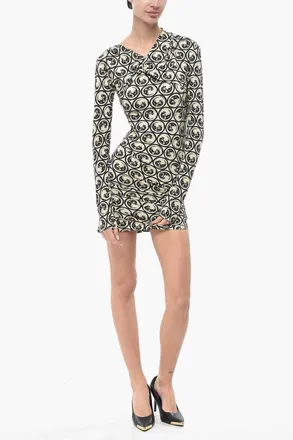 Off-white Long-Sleeved Dress MOON SEC With Front Knot Off-White