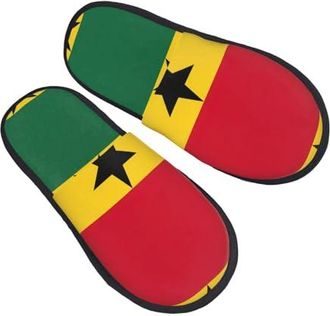 Generic Confortable Pantoufles en Feutre Drapeau du Ghana imprim&eacute; Chausson Maison L&eacute;g&egrave;re Chaussons pour Homme pour Maison Hiver Femme L