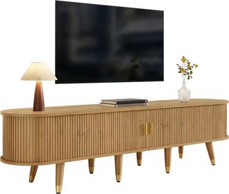 STILVORA Mobile Tv Con 2 Ante Scorrevoli, 2 Cassetti E Vani Aperti, Stile Rustico, 175&times;38&times;45 Cm, In Mdf, Effetto Legno