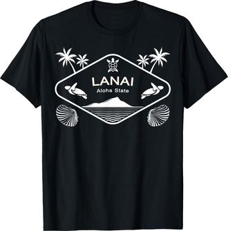 Cervera & Team Hawaii Lanai Aloha State Hawaii Palmen Meeresschildkröte Souvenir T-Shirt