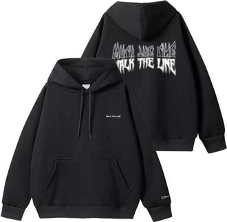 Generic Walk The LINE Hoodie 2025 Bedrucktes Support Merch Sweatshirt Baumwolle Perip-heral Zip Shirt(A Black,S)