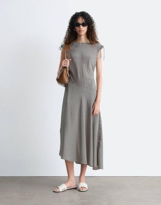 & Other Stories Sommerkleid mit Vichykaromuster in Dunkelblau-Navy