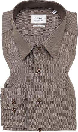 Eterna Strukturiertes Hemd aus Baumwolle in Natural Stretch-Qualität, Modern Fit in