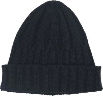 Gran Sasso Homme, Accessoires, Noir, Taille: 50 CM Bonnet c&ocirc;tel&eacute;