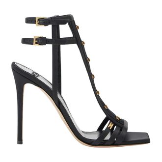 Elisabetta Franchi Sandalen aus Satin mit Haken - - Shoes - Damen - Schwarzk - 38 1/2 EU