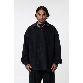 New Amsterdam Surf Association Homme, Vestes, Noir, Taille: M Fleece Overshirt Reversible
