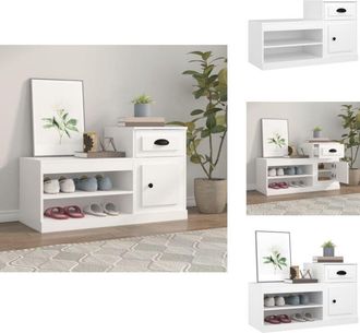 vidaXL Armoire &agrave; chaussures blanc 100x42x60 cm bois ding&eacute;nierie - Meuble Range Chaussure - Armoire Chaussure - Rangement Chaussures - Meuble Entr&eacute;e