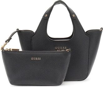 Guess Damen Calista 2 in 1 Mini Tote Tragetasche, Umh&auml;ngetasche, Schwarz