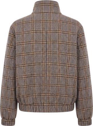 Fabiana Filippi Checked Jersey Wool Bomber Jacket - Brown