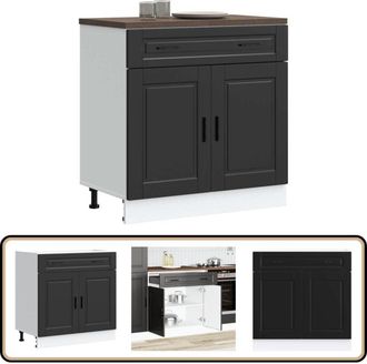 vidaXL Küchenunterschrank Porto Schwarz Holzwerkstoff - Vidaxl