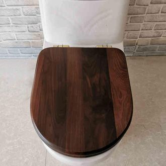 Generic Toilettensitz, Walnuss-Toilettensitz mit langsamer Schlie&szlig;ung und Schnellentriegelung, mehrere Gr&ouml;&szlig;en