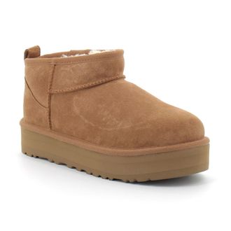 UGG Ugg, Femme, Chaussures, Brun, Taille: 38 EU Bottine Classic Ultra Mini Platform