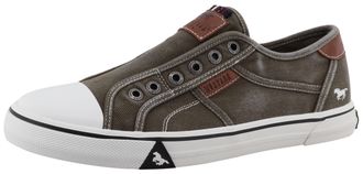 Mustang Jeans Slip-On Sneaker MUSTANG SHOES Ignazio, Herren, Gr. 45, khaki, used, Baumwolle, Schuhe, Slipper, Freizeitschuh, Halbschuh mit Logo-Aufn&auml;hern