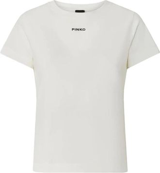 Pinko Pinko, Femme, Tops, Blanc, Taille: 36 FR T-Shirt &agrave; manches courtes