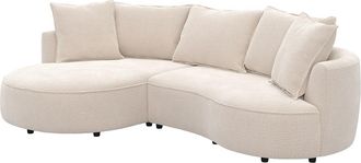 Vente-Unique Ecksofa Links - Chenille-Stoff - Beige - CEPRANO von Maison C&eacute;phy