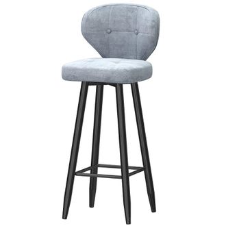 Generic Barhocker, Samt-Tresenhocker, Esszimmerst&uuml;hle mit weicher R&uuml;ckenlehne und Metallbeinen, einfach zu montieren, St&uuml;hle f&uuml;r K&uuml;chentheke/Esszimmer/Hausbar