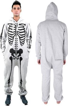 Noroze Hommes &eacute;l&eacute;gant Tout en Un Jumpsuit Onesie Une pi&egrave;ce Pyjamas, Argent&eacute;/Gris, L