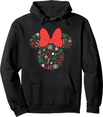 Disney Minnie Mouse Christmas Holiday Festive Filled Icon Pullover Hoodie