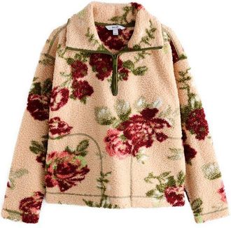 Next Fleecejacke Teddy-Borgoberteil mit 1/4-Reißverschluss (1-St)