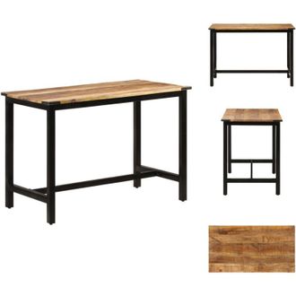 vidaXL Esstisch 110x60x76 cm Massivholz Mango - Industrieller Tisch - Esstisch Massiv Mango - Holztisch - Esszimmertisch - Wohnzimmer Dekoration