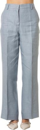 Max Mara Femme, Pantalons, Bleu, Taille: 40 FR Pantalon en lin