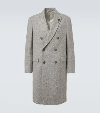 Lardini Manteau en laine vierge &agrave; motif chevrons