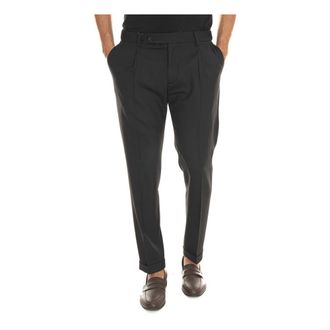 Berwich Retro Chino Hose mit Elastischem Bund - - Trousers - Herren - Schwarzk - 5XL
