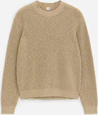 Arket Pullover Aus Baumwolle Und Leinen -Beige