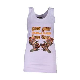 Cavalli Lila Baumwoll Damen Top mit Druck - - Tops - Damen - Lila - M