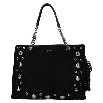 La Carrie Sac shopping en daim ethnique - Femme - Sacs - Noir - Taille: ONE Size