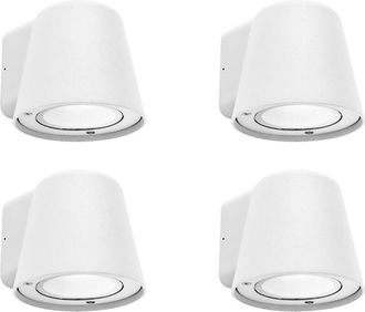 Forlight Forlight - Cone - 4 Apliques de Pared Exterior de 1 Foco GU10 con IP44 de Color Blanco