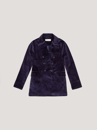 Circolo 1901 D&eacute;vor&eacute; velvet double-breasted Inchiostro E494 / 46