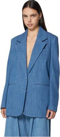 Silvian Heach Femme, Vestes, Bleu, Taille: 38 FR Oversize Denim Blazer