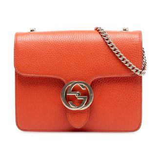 Gucci Pre-owned Chain Leather Shoulder Bag - - Pre-owned - Damen - Orange - ONE SIZE