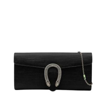 Gucci Sac bandouli&egrave;re en satin Pre-owned - Femme - Pre-owned - Noir - Taille: ONE Size