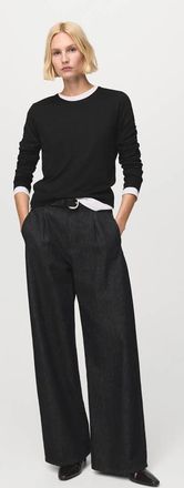 Mango Pull-over maille fine col rond noir - Femme - XXL - MANGO