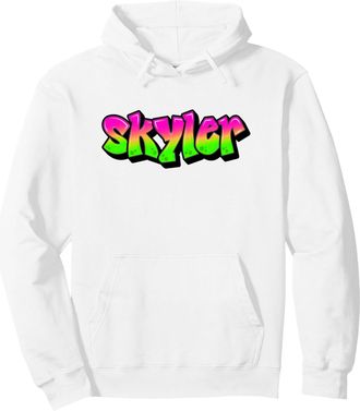 BDAZ Skyler Graffiti Personalisierter Name Gr&uuml;n Rosa Frauen M&auml;dchen Pullover Hoodie