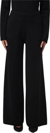 Max Mara Femme, Pantalons, Noir, Taille: 38 FR Wide Leg Knit Pants