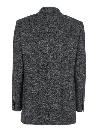 Dolce & Gabbana Womens Grey Double-Breasted Jacket With Peak Revers Acrylic Blazers