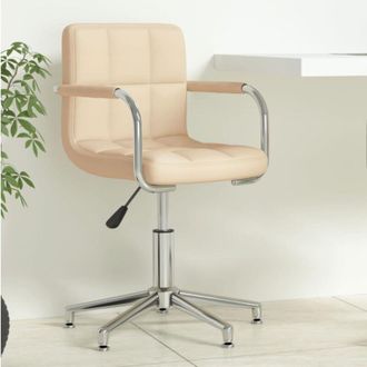 vidaXL Vidaxl - Chaise pivotante de bureau Cr&egrave;me Tissu