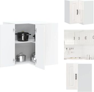 vidaXL K&uuml;chen-Eckh&auml;ngeschrank Kalmar Hochglanz-Wei&szlig; Holzwerkstoff - K&uuml;chen-Eckh&auml;ngeschrank - K&uuml;chen-Eckh&auml;ngeschr&auml;nke - Eckh&auml;ngeschrank F&uuml;r K&uuml;che - K&uuml;che