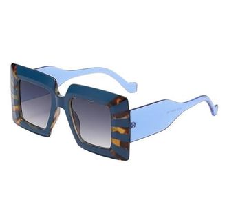 Generic Lunettes De Soleil Carr&eacute;es &Agrave; Grande Monture Tendance For Hommes Et Femmes, Id&eacute;ales For Les Vacances Et Les F&ecirc;tes.(Blue)