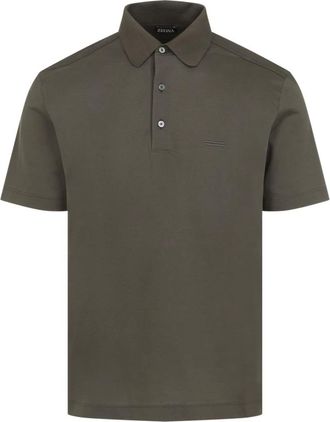 Ermenegildo Zegna Homme, Tops, Gris, Taille: XL Polo en Piqu&eacute; de Coton