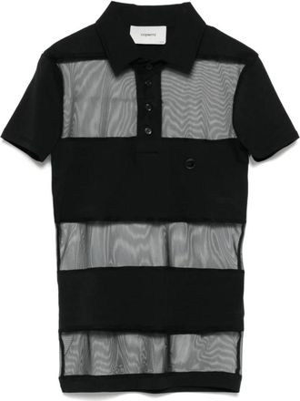 Coperni Femme, Tops, Noir, Taille: 40 FR Haut Polo Transparent &agrave; Rayures