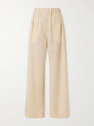 Jil Sander Pantalon Large En Ripstop De Laine - Neutres