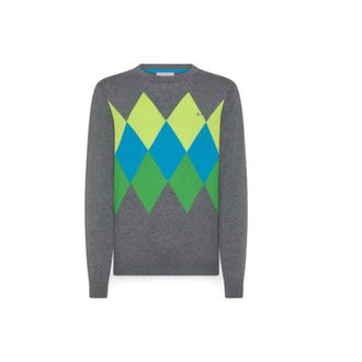 Sun 68 Rundhals-Jacquard-Pullover - - Knitwear - Herren - Grau - M